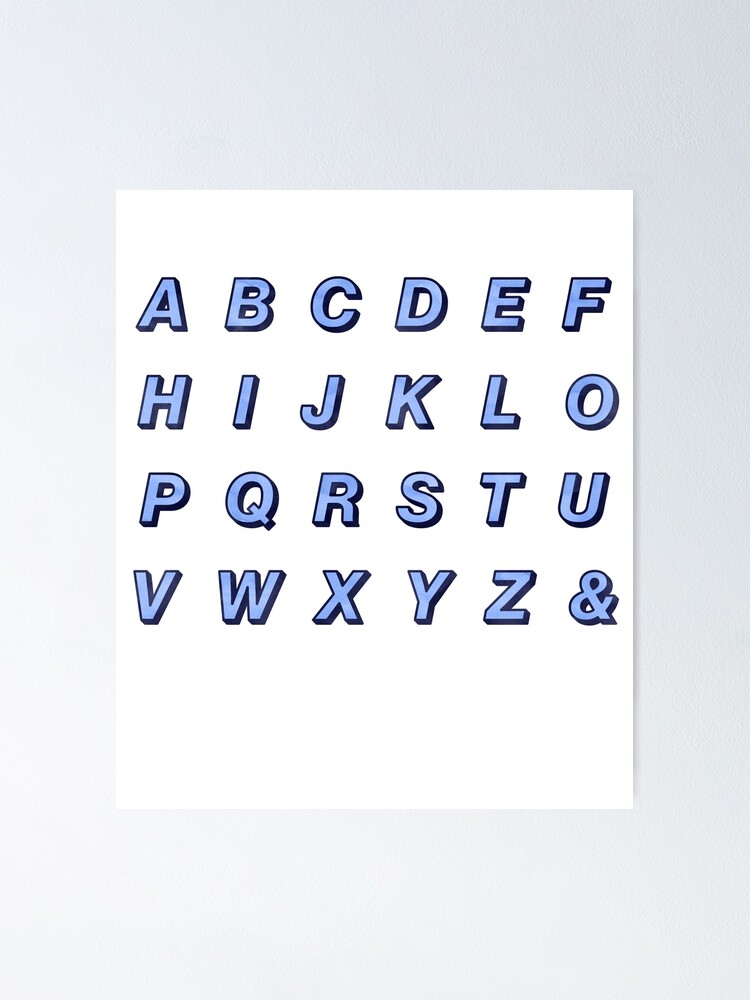 "blue watercolor abc alphabet pack" Poster by summerpositif | Redbubble