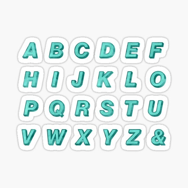 "teal watercolor abc alphabet pack" Sticker by summerpositif | Redbubble