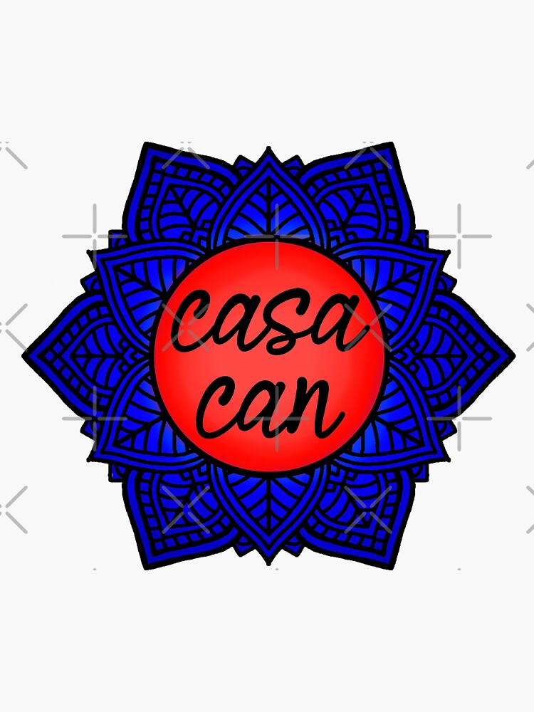 "Blue Red and Black CASA CAN Mandala design" Sticker by DaniAnnMandalas ...