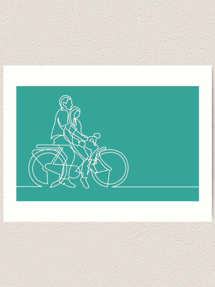 "Husband And Wife Cycling Together Simple Aesthetic minimalistic ...