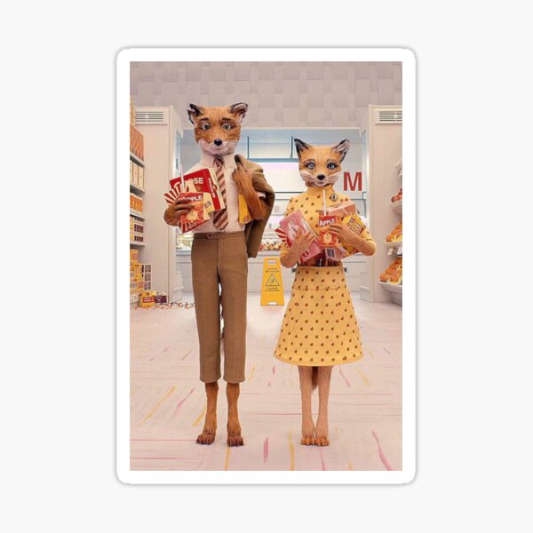 "Fantastic Mr. Fox at the grocery store! " Sticker for Sale by ...