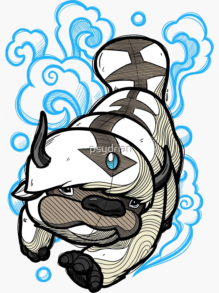 "Appa Colored" Sticker for Sale by psydrian | Redbubble