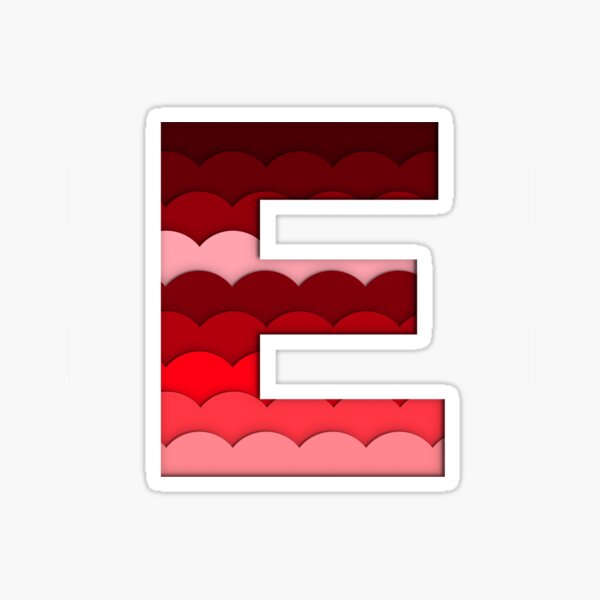 "The letter - E - Alphabet Series in Red Pattern" Sticker by ...