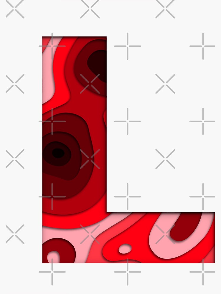 Pegatina «La letra - L - Serie del alfabeto en patrón rojo» de ...