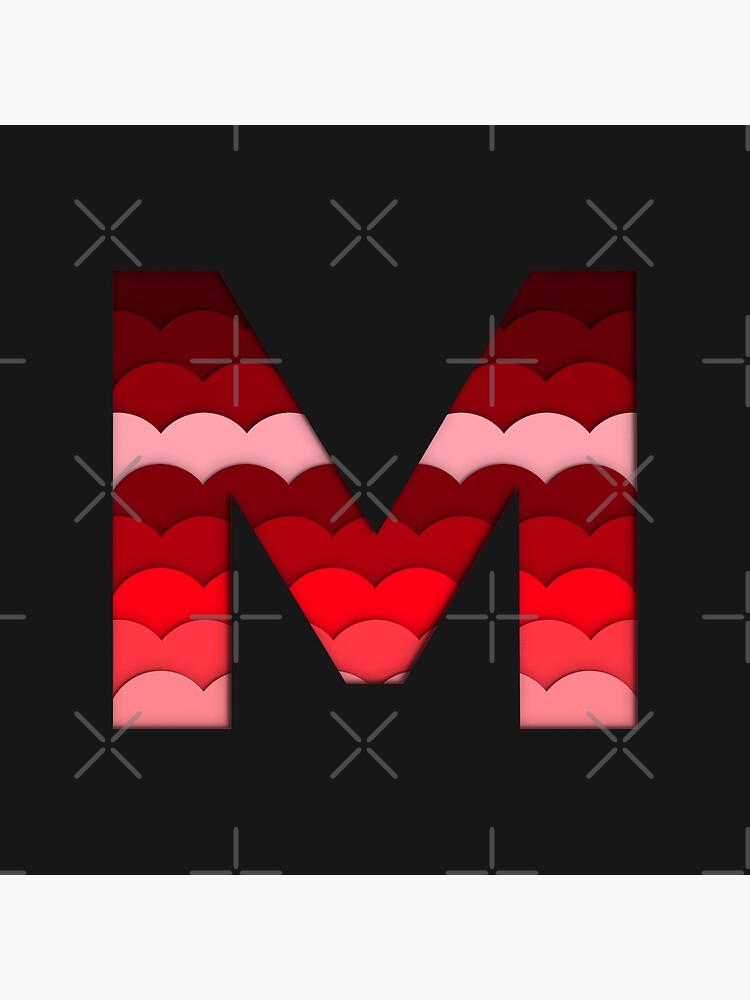 Lámina fotográfica «La letra - M - Serie del alfabeto en patrón rojo ...