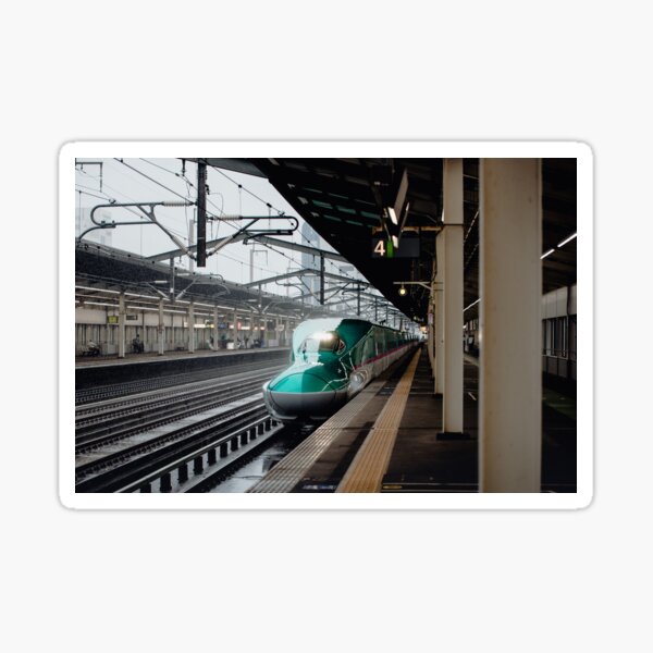 "Japanese Shinkansen Bullet Train at Train Station " Sticker for Sale ...