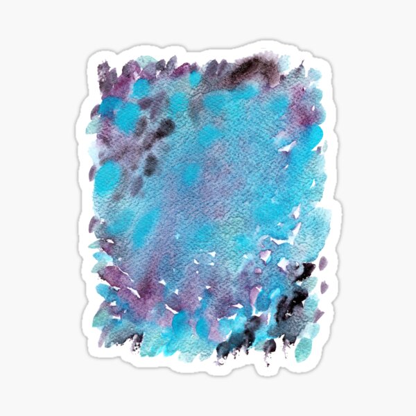 "Turquoise & purple watercolor washes" Sticker by thealohastudios ...