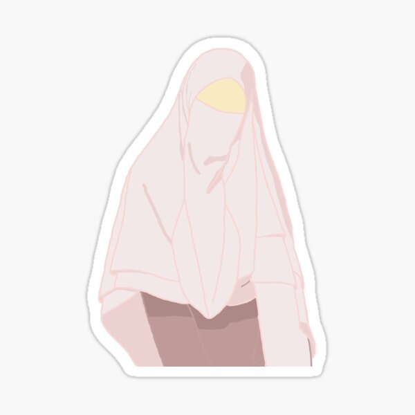 "Niqabi girl in pink hijab" Sticker for Sale by iluvkawaii000 | Redbubble