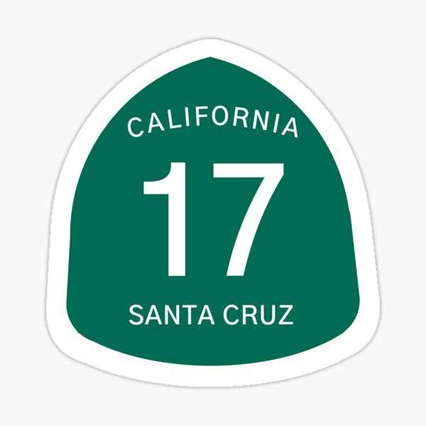 "Highway 17 Sign: Santa Cruz, California" Sticker for Sale by ...