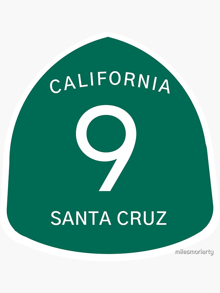 "Highway 9 Sign: Santa Cruz, California" Sticker for Sale by ...