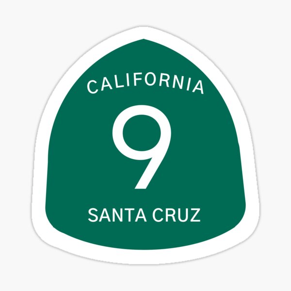 "Highway 9 Sign: Santa Cruz, California" Sticker for Sale by ...