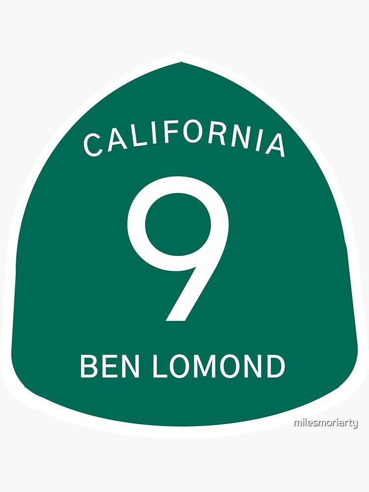 "Highway 9 Sign: Ben Lomond, California" Sticker for Sale by ...