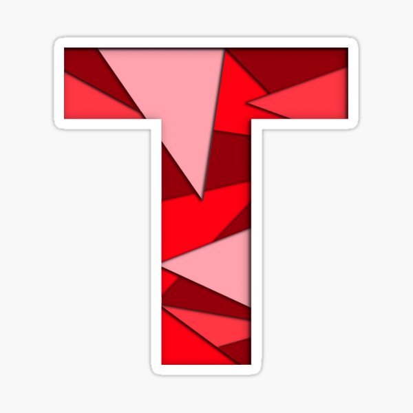 Pegatina «La letra - T - Serie del alfabeto en patrón rojo» de ...