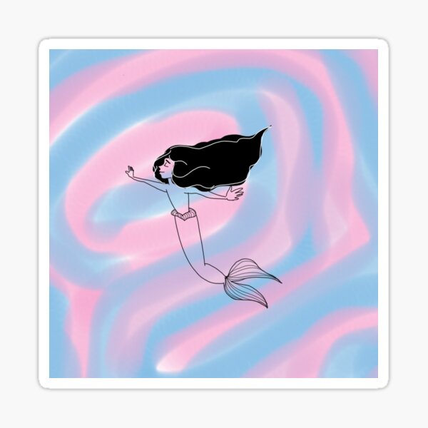 "Non binary mermaid" Sticker for Sale by saraludw | Redbubble