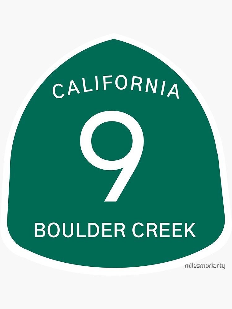"Highway 9 Sign: Boulder Creek, California" Sticker for Sale by ...
