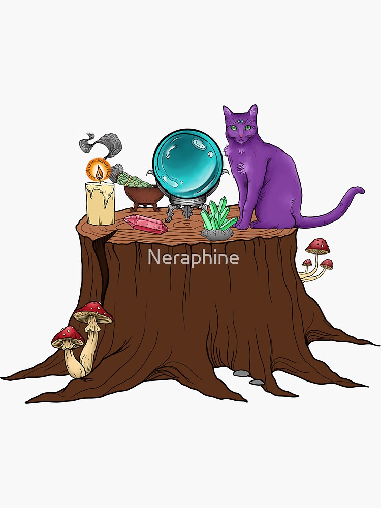 "Witch's Tree Stump Altar " Sticker for Sale by Neraphine | Redbubble