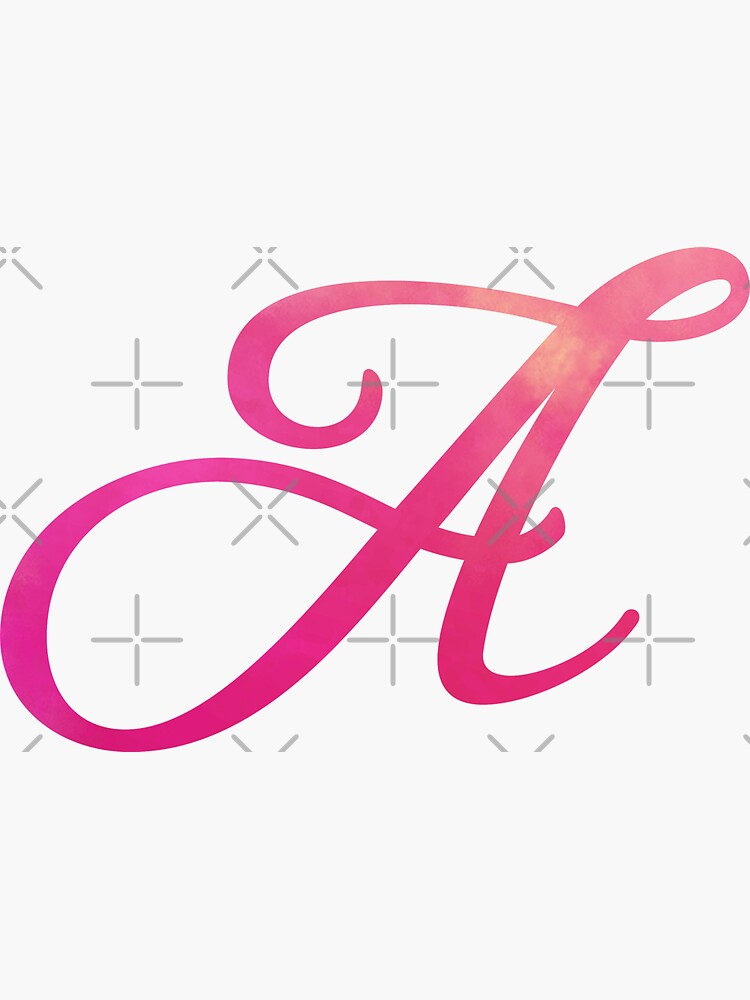 "Letter A Pink Monogram " Sticker by Star58 | Redbubble