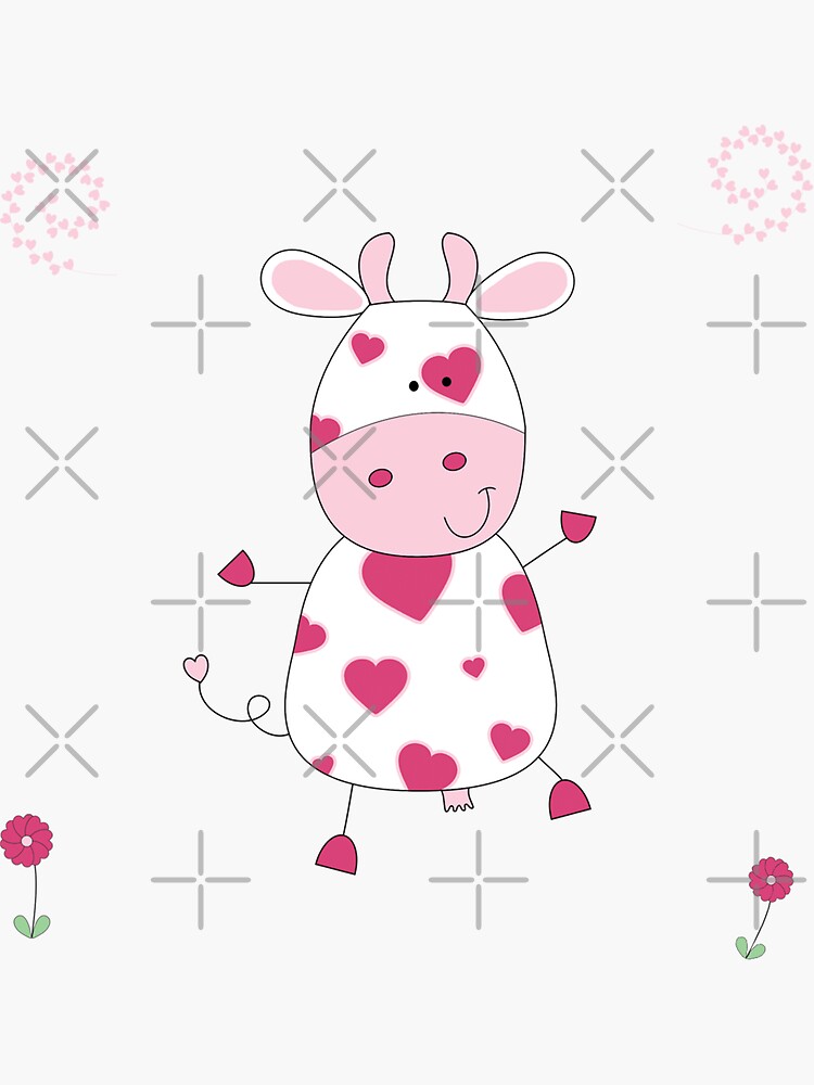 "Dancing Strawberry Cow" Sticker for Sale by MvuuStudio | Redbubble