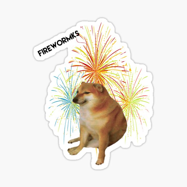"Firework Cheems " Sticker for Sale by SciathDe | Redbubble