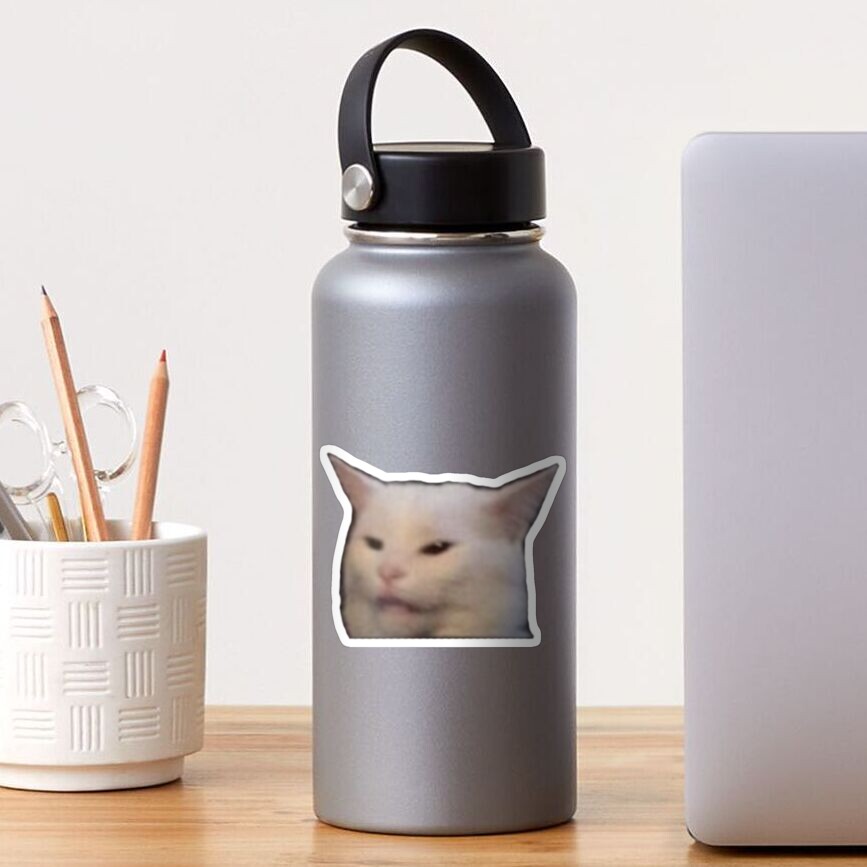 "Stubborn Cat Meme" Sticker for Sale by kawaiicrossing | Redbubble