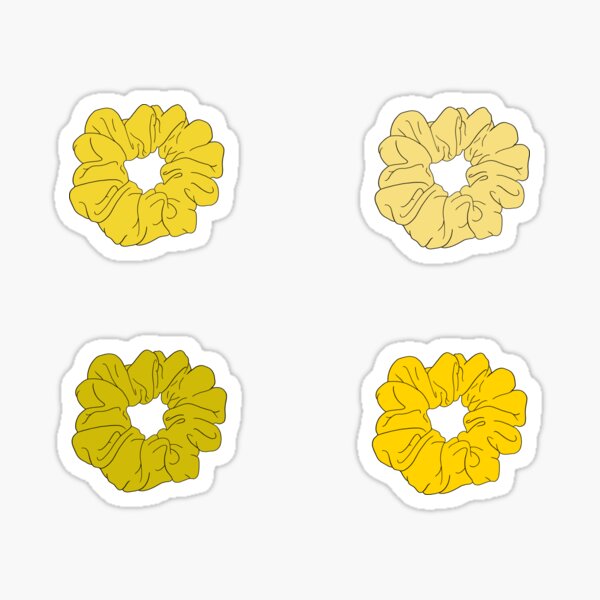 "yellow scrunchie pack" Sticker by Narniax | Redbubble
