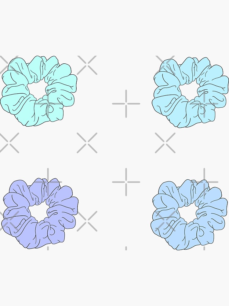 "pastel blue and purple scrunchie pack" Sticker for Sale by Narniax ...