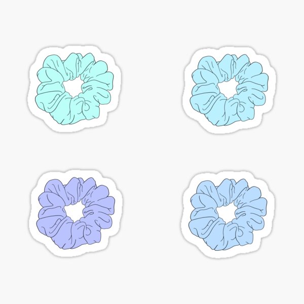 "pastel blue and purple scrunchie pack" Sticker for Sale by Narniax ...