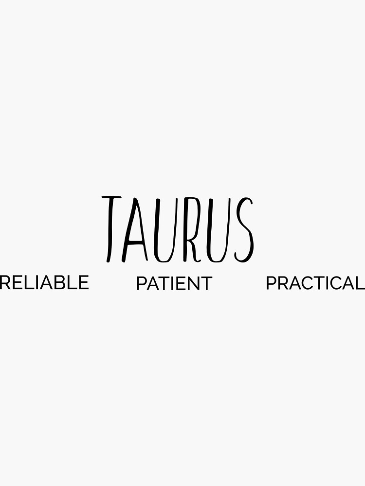 "Traits of a Taurus" Sticker for Sale by FitVisionsAppl | Redbubble