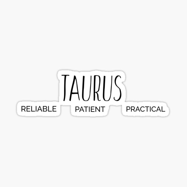 "Traits of a Taurus" Sticker for Sale by FitVisionsAppl | Redbubble