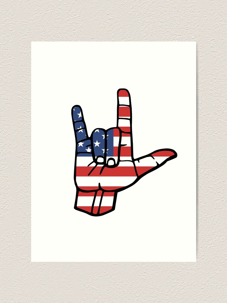 "ILY I Love You USA American Flag ASL American Sign Language Design ...