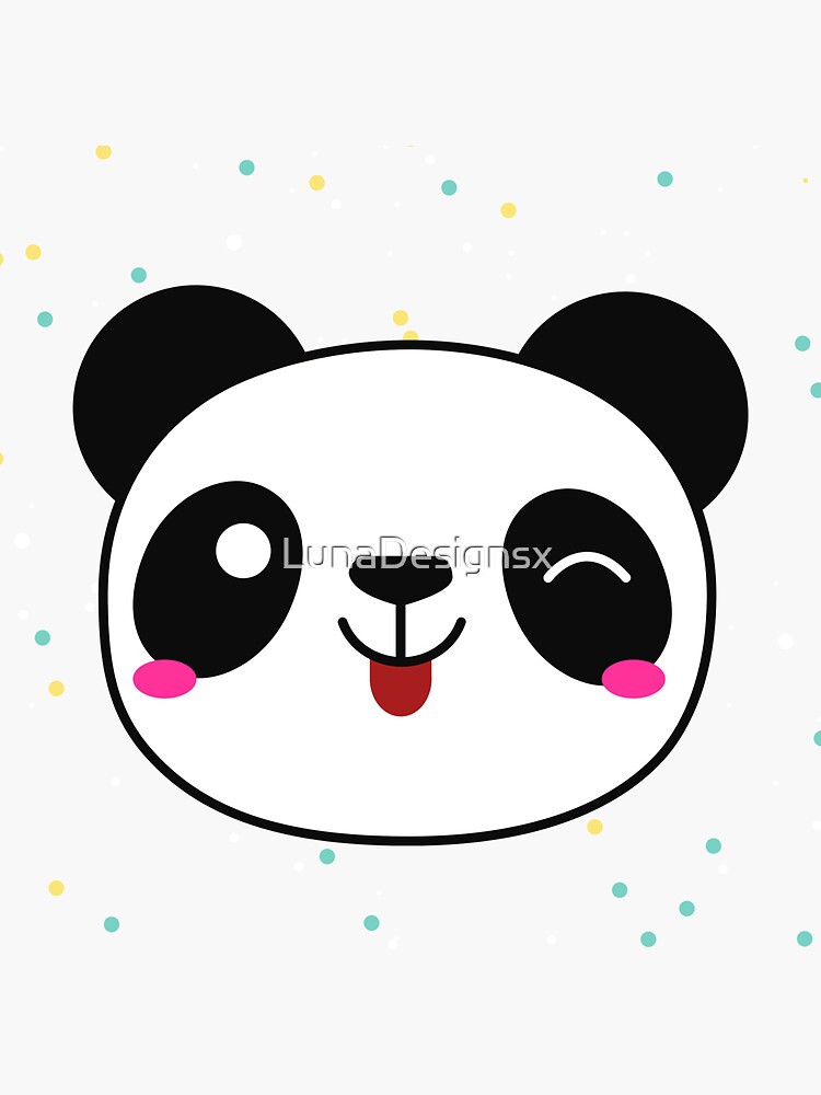 "Panda happy winking" Sticker for Sale by LunaDesignsx | Redbubble