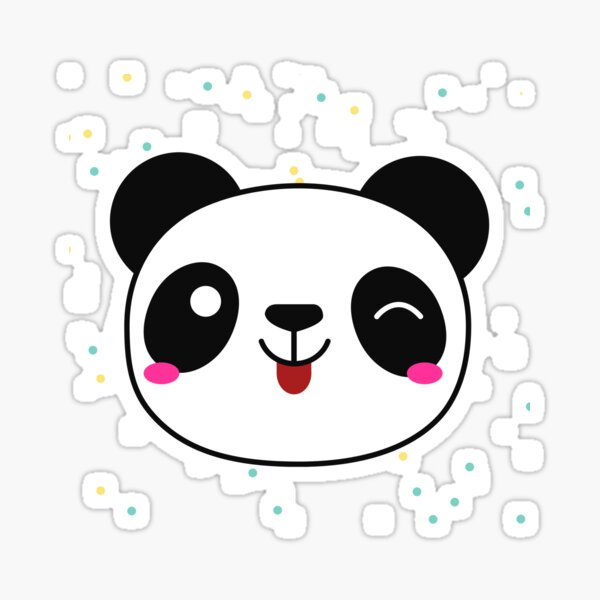 "Panda happy winking" Sticker for Sale by LunaDesignsx | Redbubble