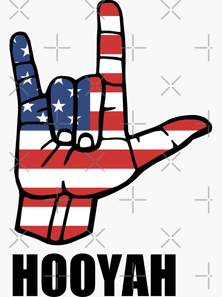 "ILY I Love You Hooyah USA American Flag ASL American Sign Language ...