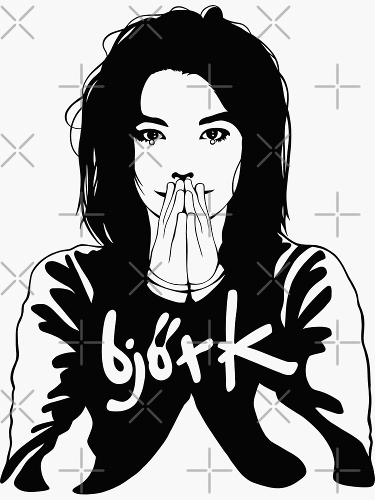 "Bjork Debut black" Sticker for Sale by LapinMagnetik | Redbubble