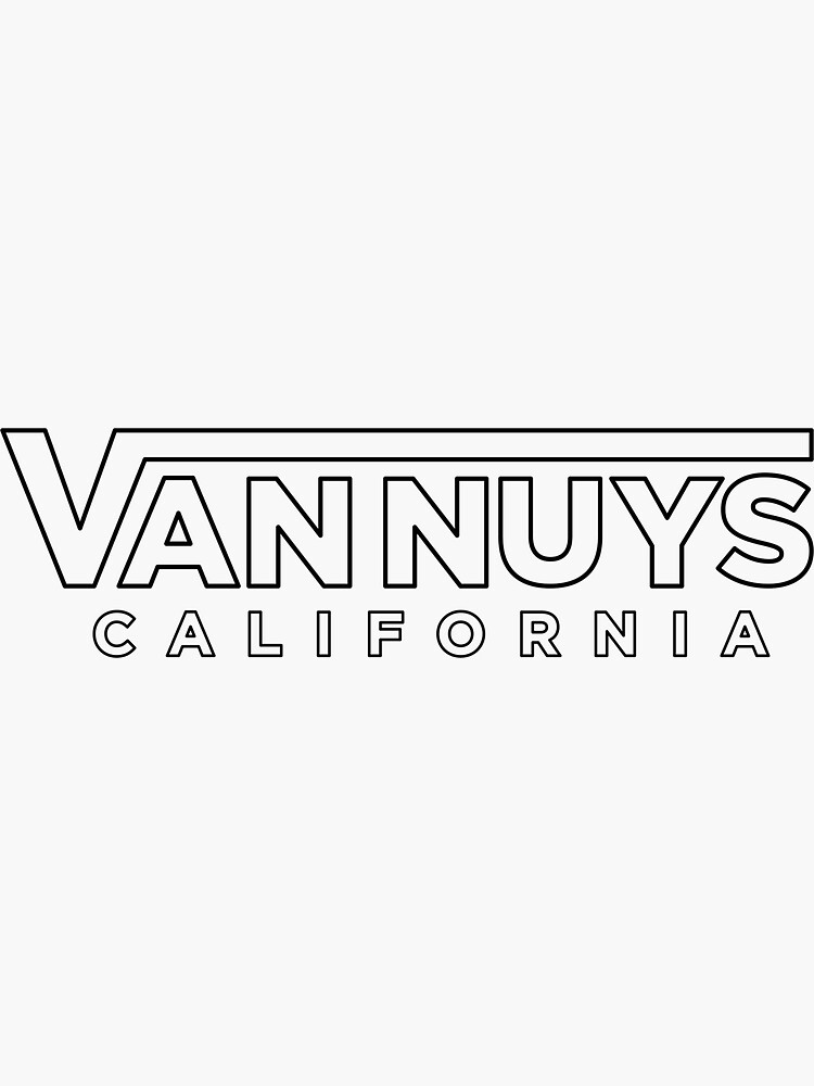 "Van Nuys California - Black Outline" Sticker for Sale by PEK1787 ...