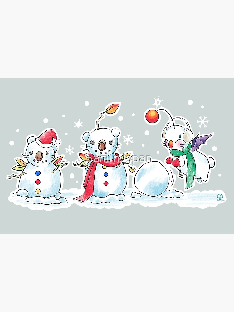 "Moogle Winter Fun - Final Fantasy Cute Holiday Snowman Design" Poster ...