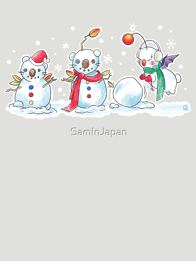 "Moogle Winter Fun - Final Fantasy Cute Holiday Snowman Design" T-shirt ...