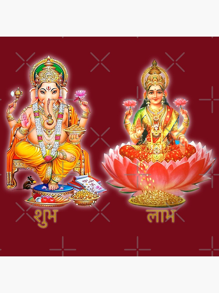 Lámina artística « Lord Ganesha ji y la diosa Shri Dhan Lakshmi mata ji ...