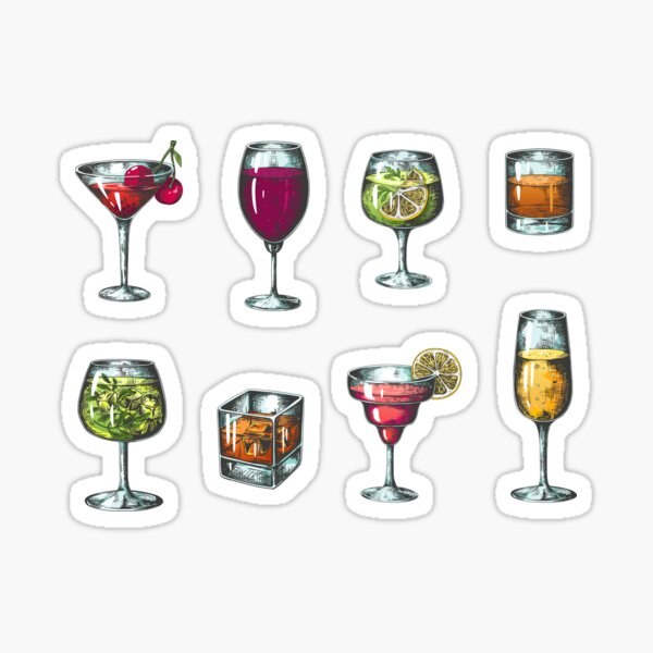 "Cocktails - Sticker Pack" Sticker for Sale by PatternSquare | Redbubble