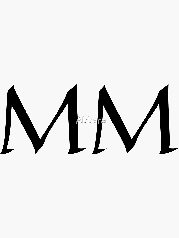 "Simple black and white MM Initials monogramed" Sticker by Abbara ...