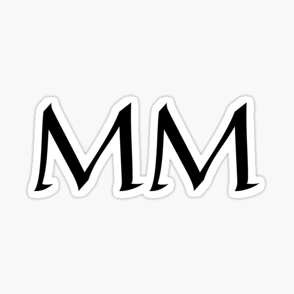 "Simple black and white MM Initials monogramed" Sticker by Abbara ...