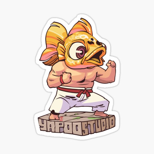 "Karate Fish Sticker" Sticker by yapoostudio | Redbubble