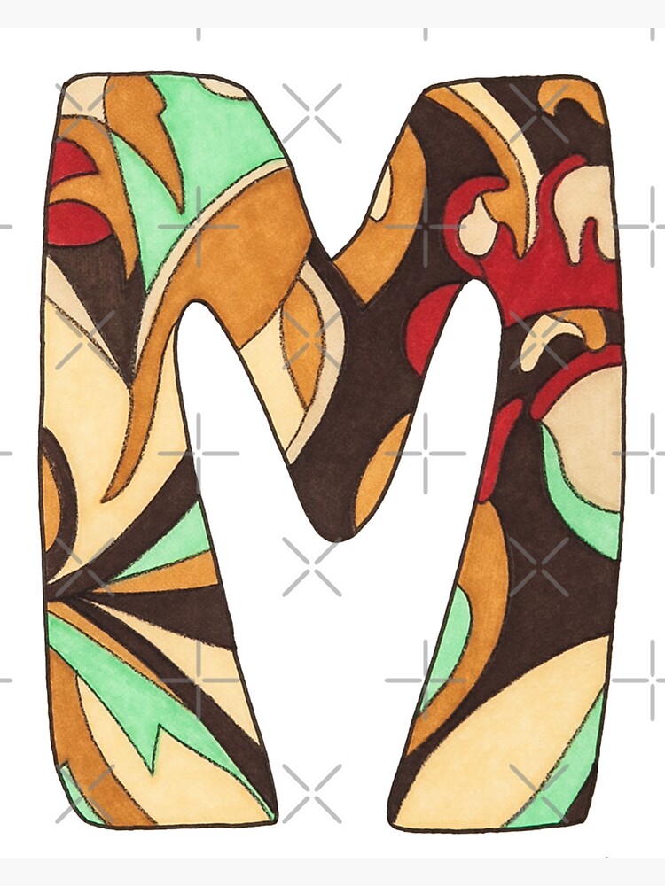 "Initial M #1" Sticker by ErinBrieArt | Redbubble