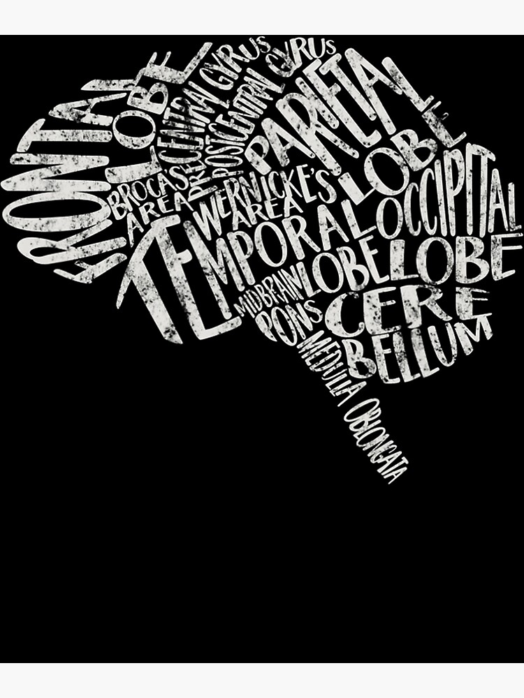 "Brain Typography Neuroscience Nurse " Poster for Sale by Castillo411 ...