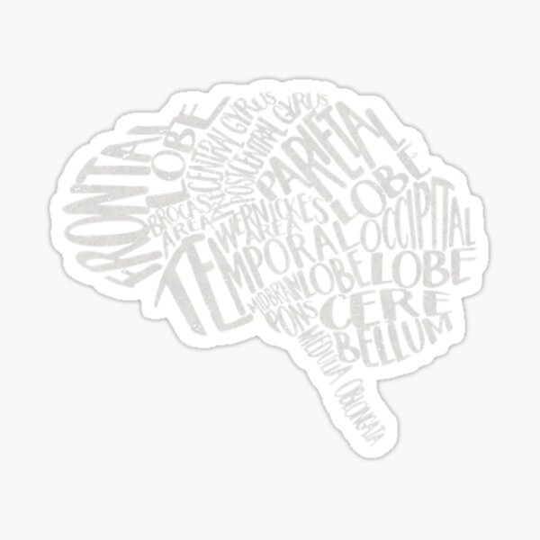 "Brain Typography Neuroscience Nurse " Sticker by Castillo411 | Redbubble
