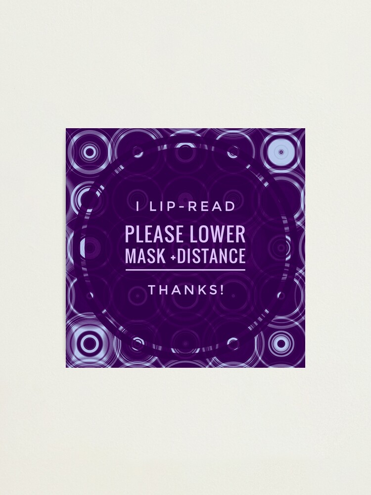 "Purple Deaf/deaf/Hard of Hearing Circles Deaf Awareness Mask ...