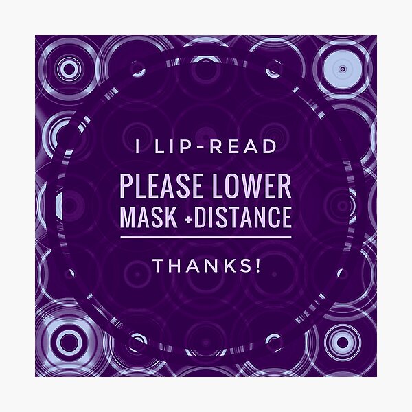 "Purple Deaf/deaf/Hard of Hearing Circles Deaf Awareness Mask ...