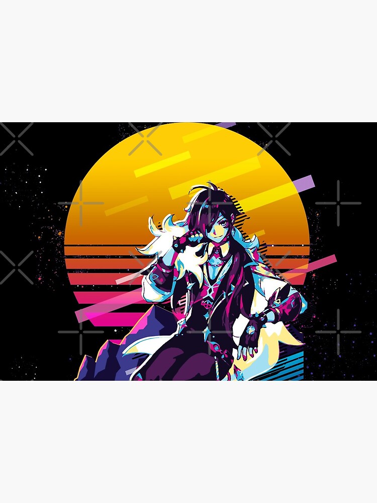 "Kaeya - Genshin Impact 80s retro" Mask by MyRetroArt | Redbubble