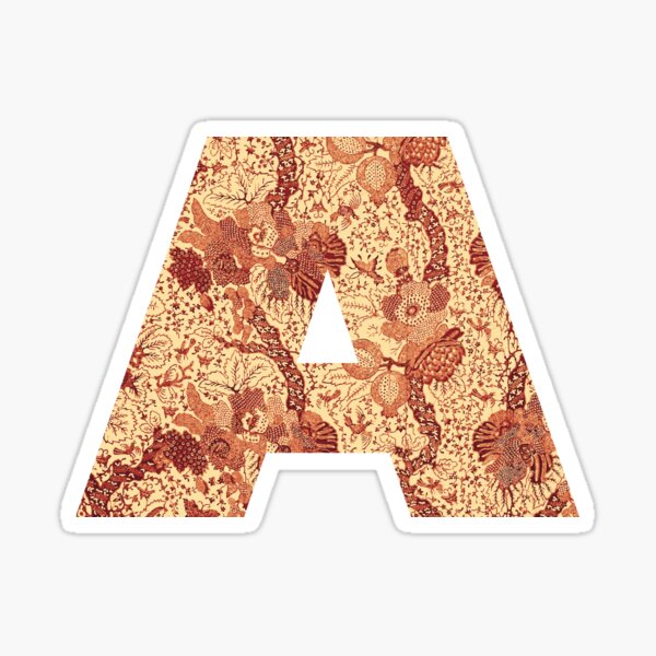 "A, Indonesian Batik Alphabet Letter" Sticker for Sale by yolan | Redbubble