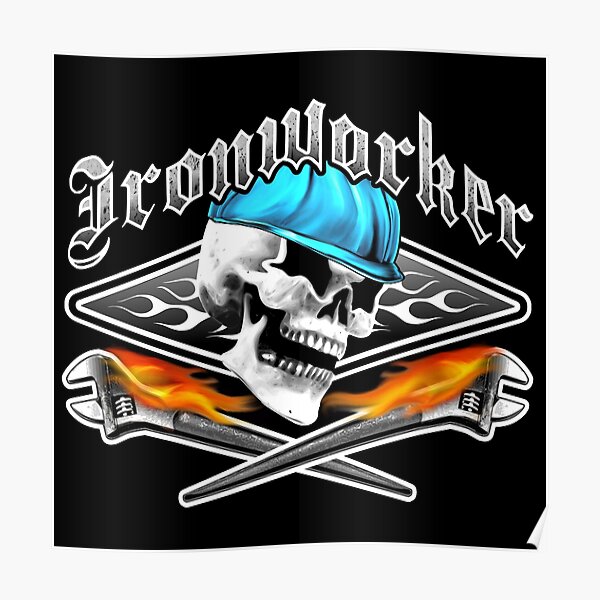 "Ironworker Skull 1.0" Poster by sdesiata | Redbubble